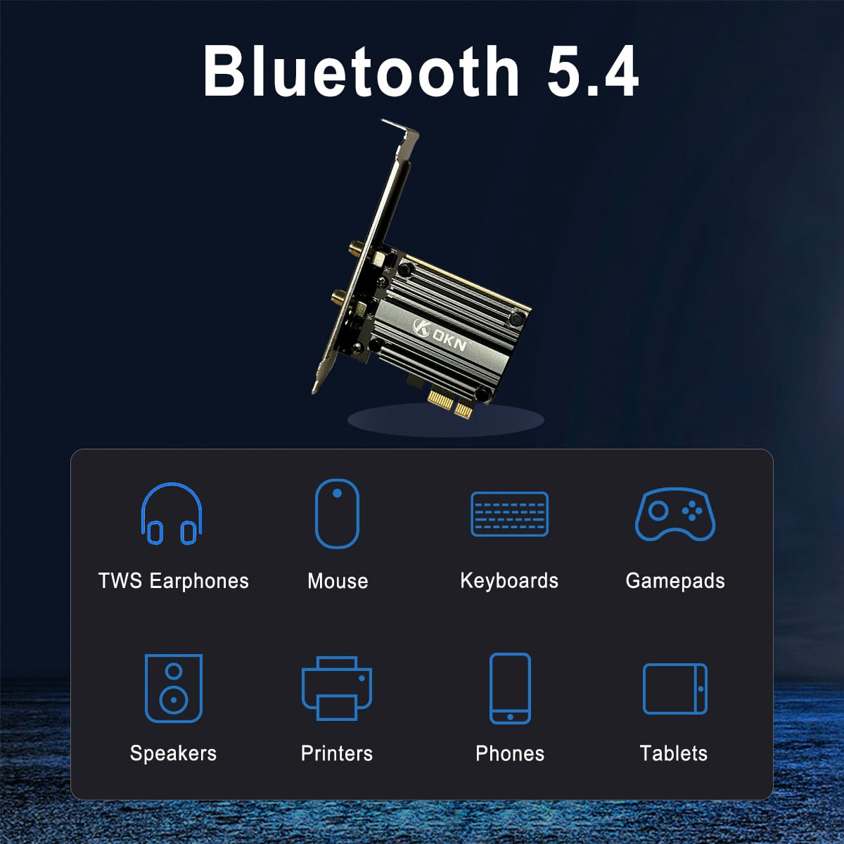OKN WiFi Card AX3000 Tri-Band PCIe WiFi Card with Bluetooth 5.2, WPA3, OFDMA & MU-MIMO, Ultra-Low Latency, Low-Profile Bracket, Supports Windows 10/11 (64bit) only, Works with Ryzen