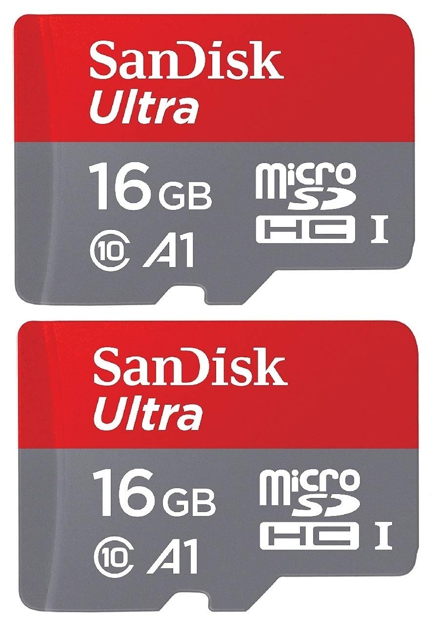 Sandisk Ultra micro SDHC Micro SD UHS-1 TF Memory Card 16GB 16G (Two Pack 16GB x2 =32GB) Class 10 Plus(1) Everything But Stromboli Memory Card Reader