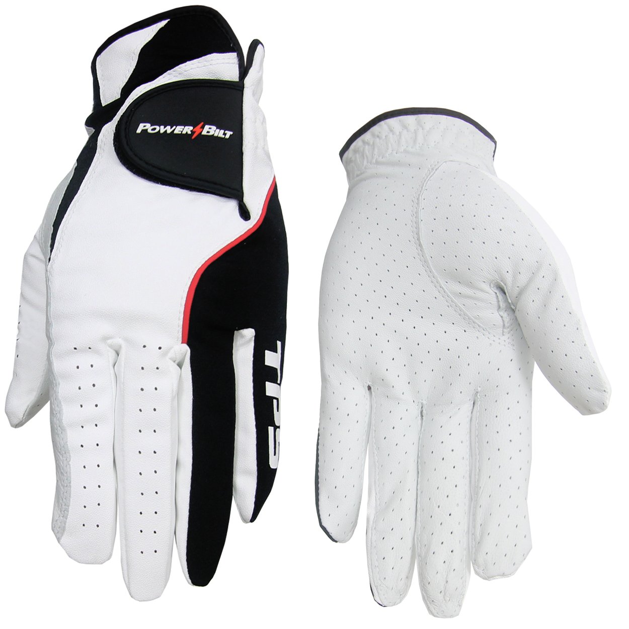 PowerBilt Golf TPS Cabretta Tour Gloves (3-Pack), Fits on Left-Hand Large