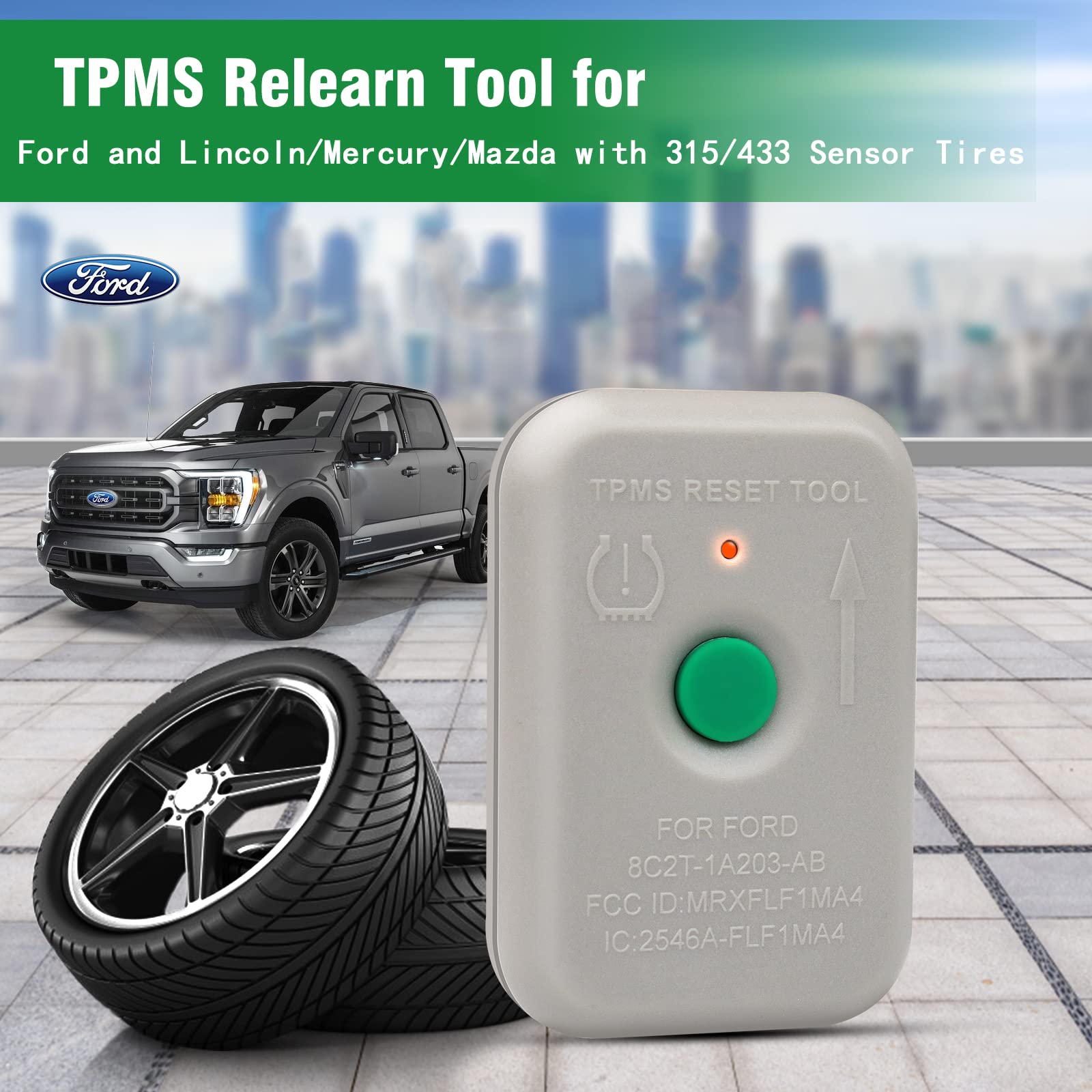Tesery TPMS Relearn Tool for Ford, TPMS Sensor Activation Reset Tool for F150 Auto Tire Pressure Monitoring System Programming Tool TPMS19