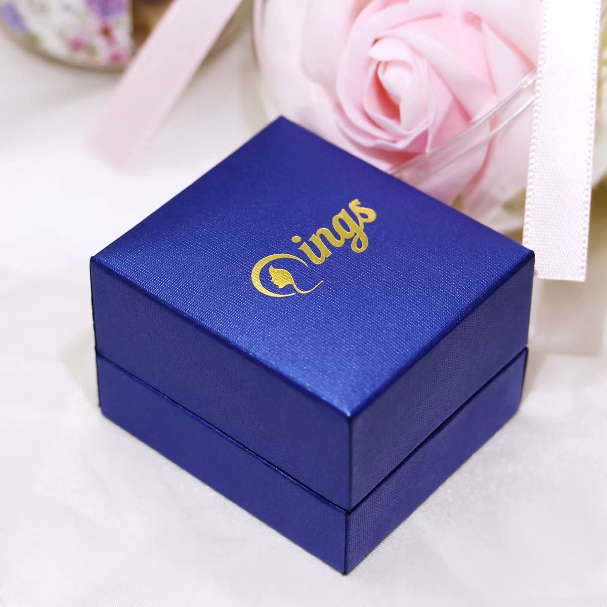 Qings Fashion Colorful Stackable Finger Ring 925 Sterling Silver with Cubic Zirconia Gift for Women Girls