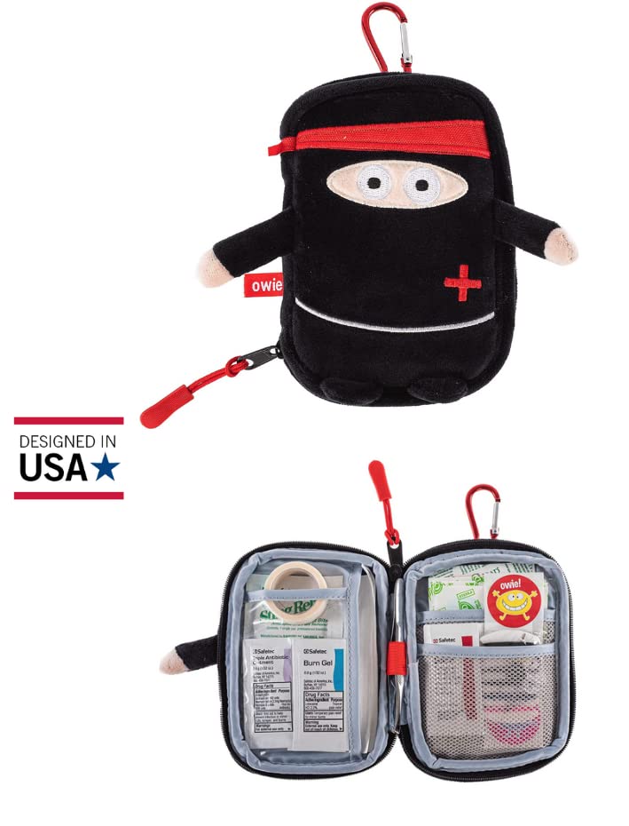 Owie Ninja Small Mini Compact First Aid Kit for Parents on The Go and Hanging in a Diaper Bag, Travel, Purse or Use it at Home or Outdoor