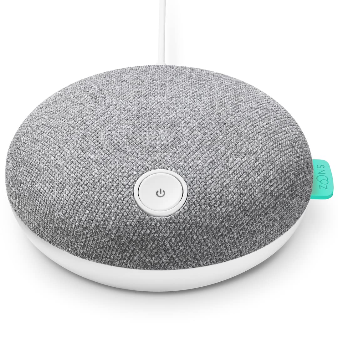 SNOOZ Button - White Noise Sound Machine - Non-Looping White Noise, Pink Noise, and Fan Sounds Plus Bluetooth Speaker - Charcoal