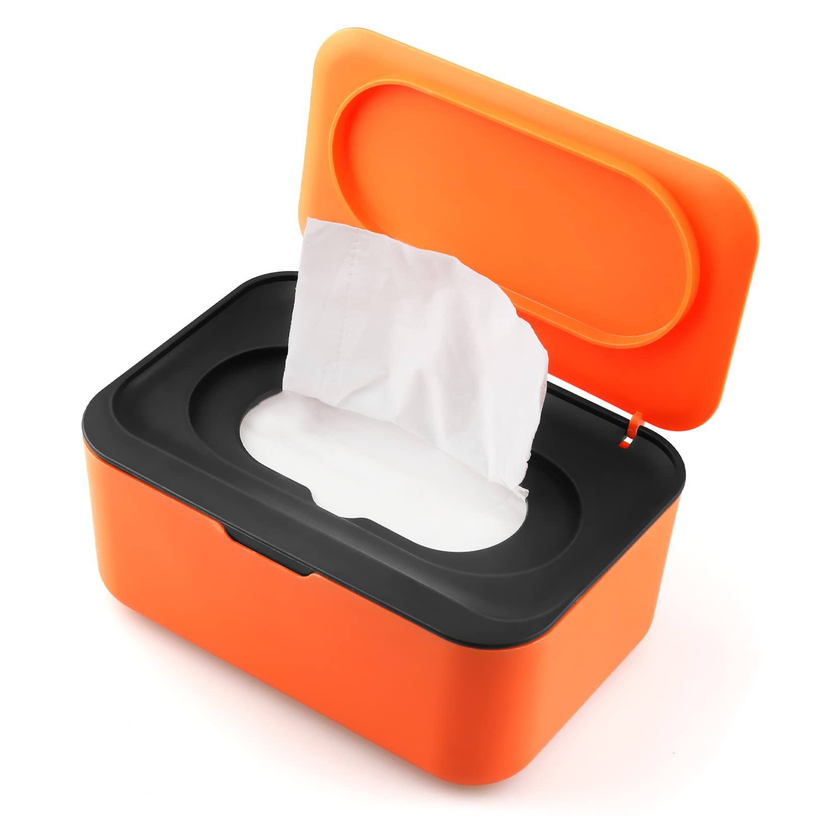 Wipes Dispenser, Wipe Holder for Baby & Adult, Wipe Container,Keeps Wipes Fresh,Far from Dirty Wipes,Non-Slip,Easy Open & Close Wipes Pouch Case (Black)