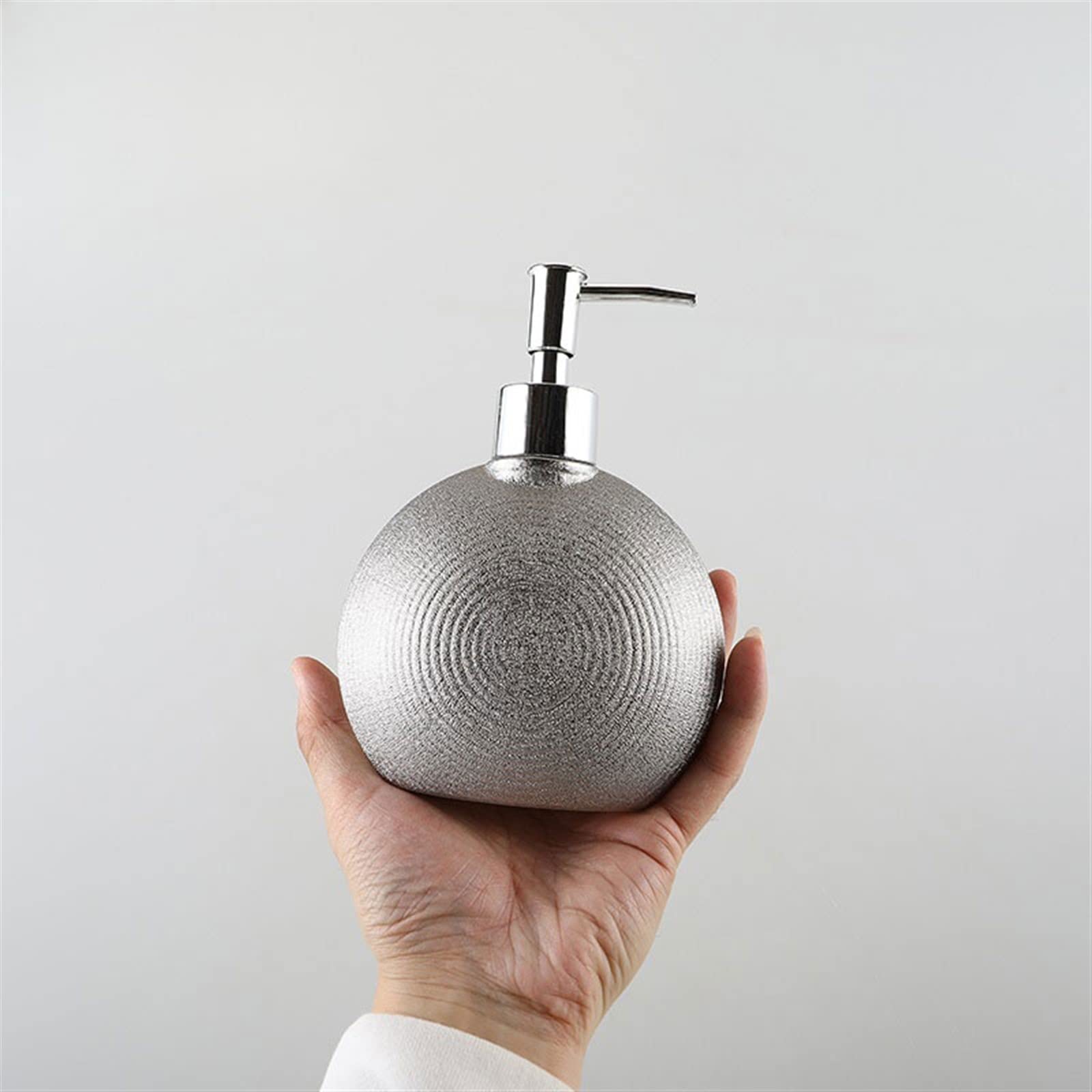 Soap Pump Dispenser 370ML High-Grade Frosted Ceramic Lotion Bottle Commercial Restaurant High Color Value Sub Bottling Bottles Dispenser (Color : 1)
