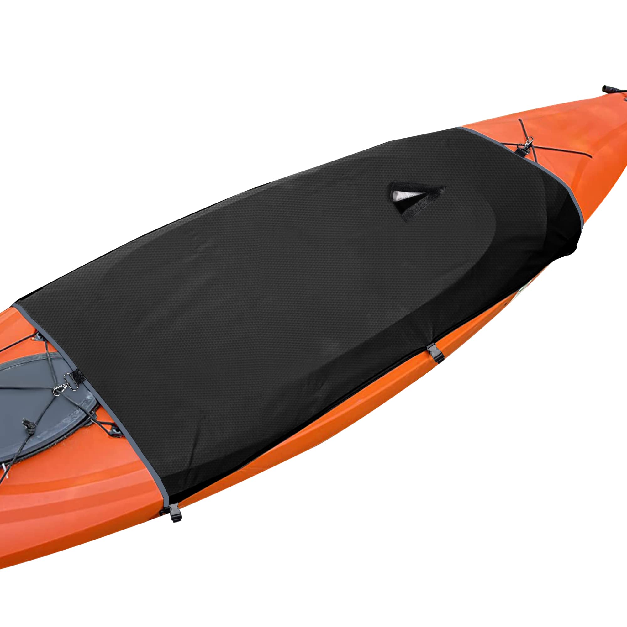 SoGuDio Universal Kayak Cockpit Drape Cover, Seal Cockpit Cover with Hook Holes, Provide Comprehensive Protection Against rain and dust for Ocean Cockpit,Black (Black, 60" L x 29" W)