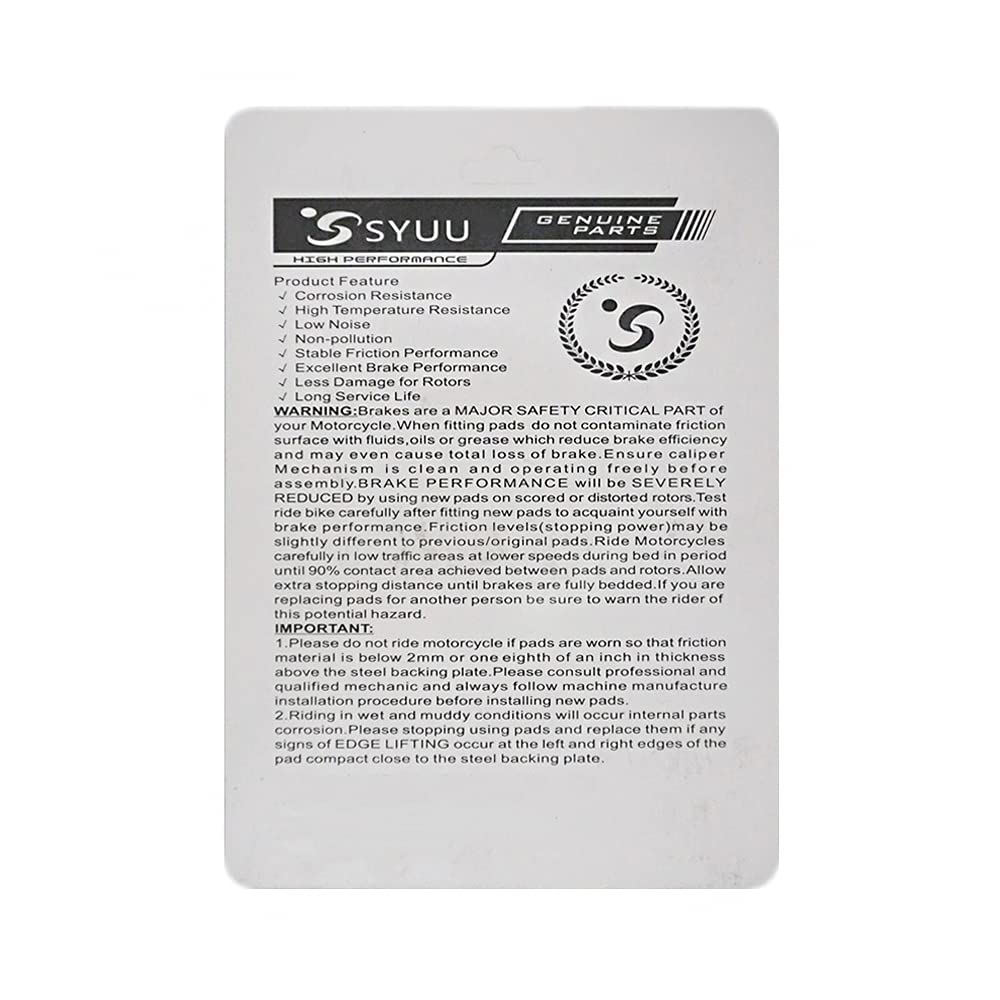 S SYUU Front and Rear Ceramic Brake Pad compatible with Can am Spyder RS SE5/SM5/Phantom Black 08-09 FA474F FA473R