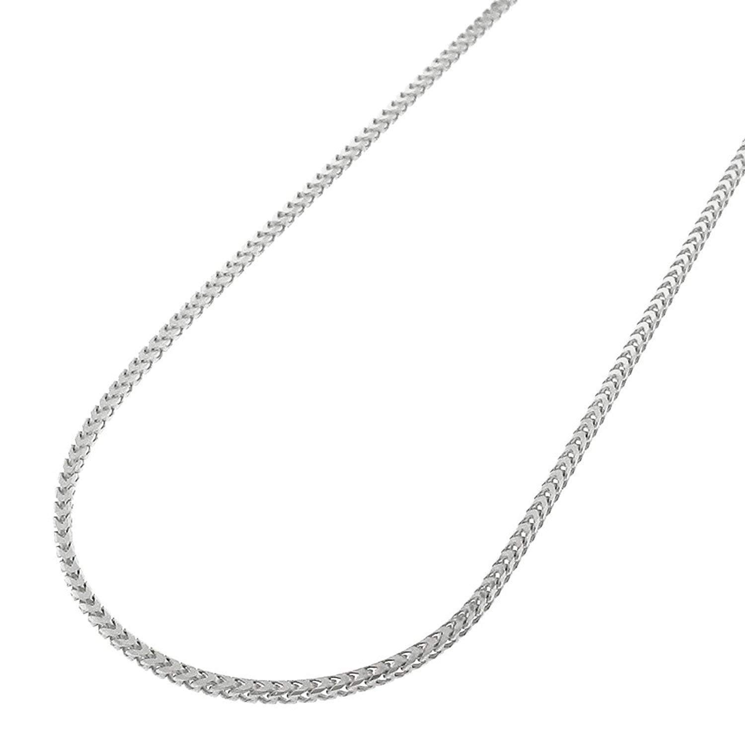PORI JEWELERS Genuine Platinum 950 Solid Diamond Cut Franco/Square Box Chain Necklace -1.0mm (20)