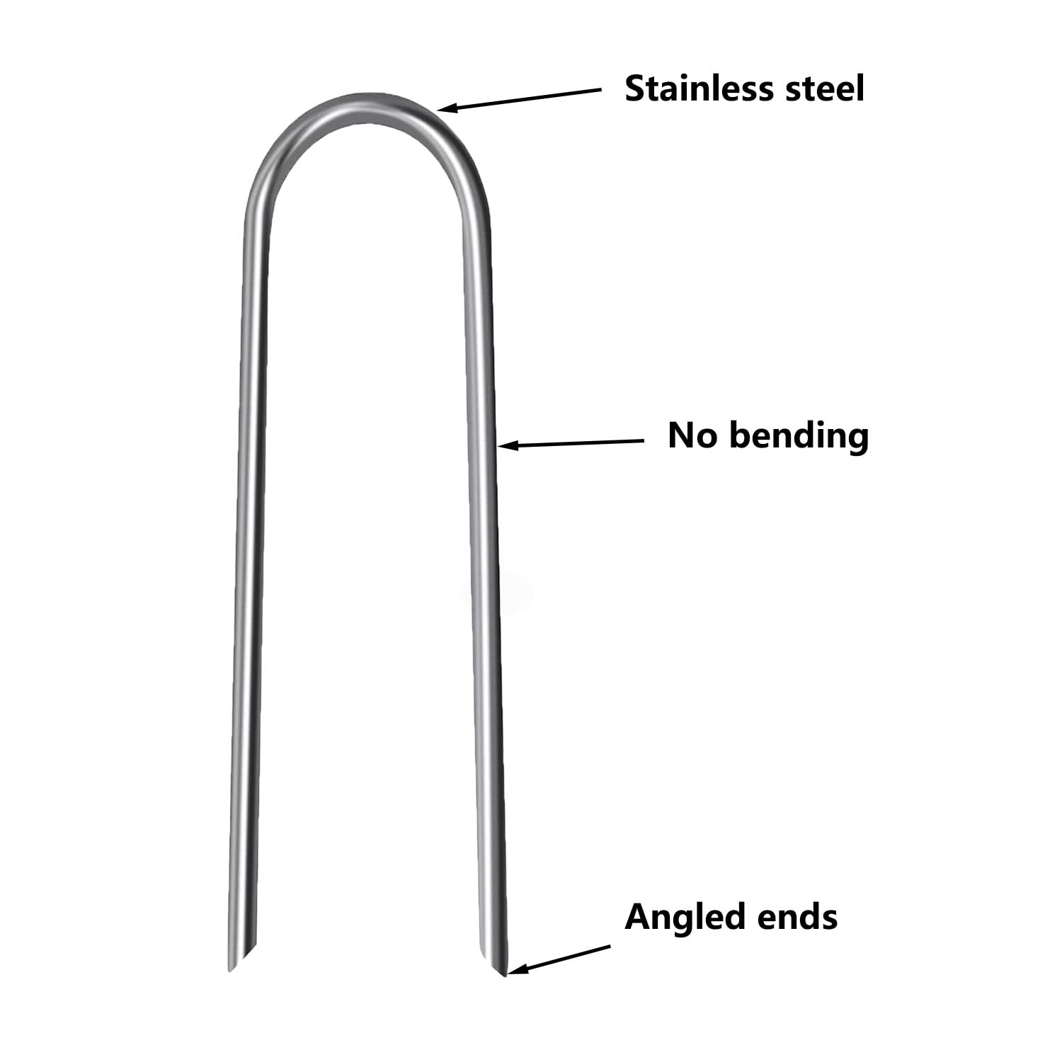 Trampoline Wind Stakes Heavy Duty Anchors High Wind U Stakes Galvanized Steel Ground Stakes Anchors 11.8" Stakes for Soccer, Tents and Garden Decorations (Silver)