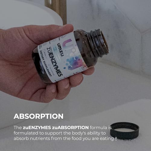 UMZU ZuEnzymes Digestive Enzymes Supplement | 21 Enzymes for Gut Health Support, Digestion & Nutrient Absorption | Helps Break Down Lactose, Carbs, Proteins & Fats (30 Day Supply | 30 Capsules)