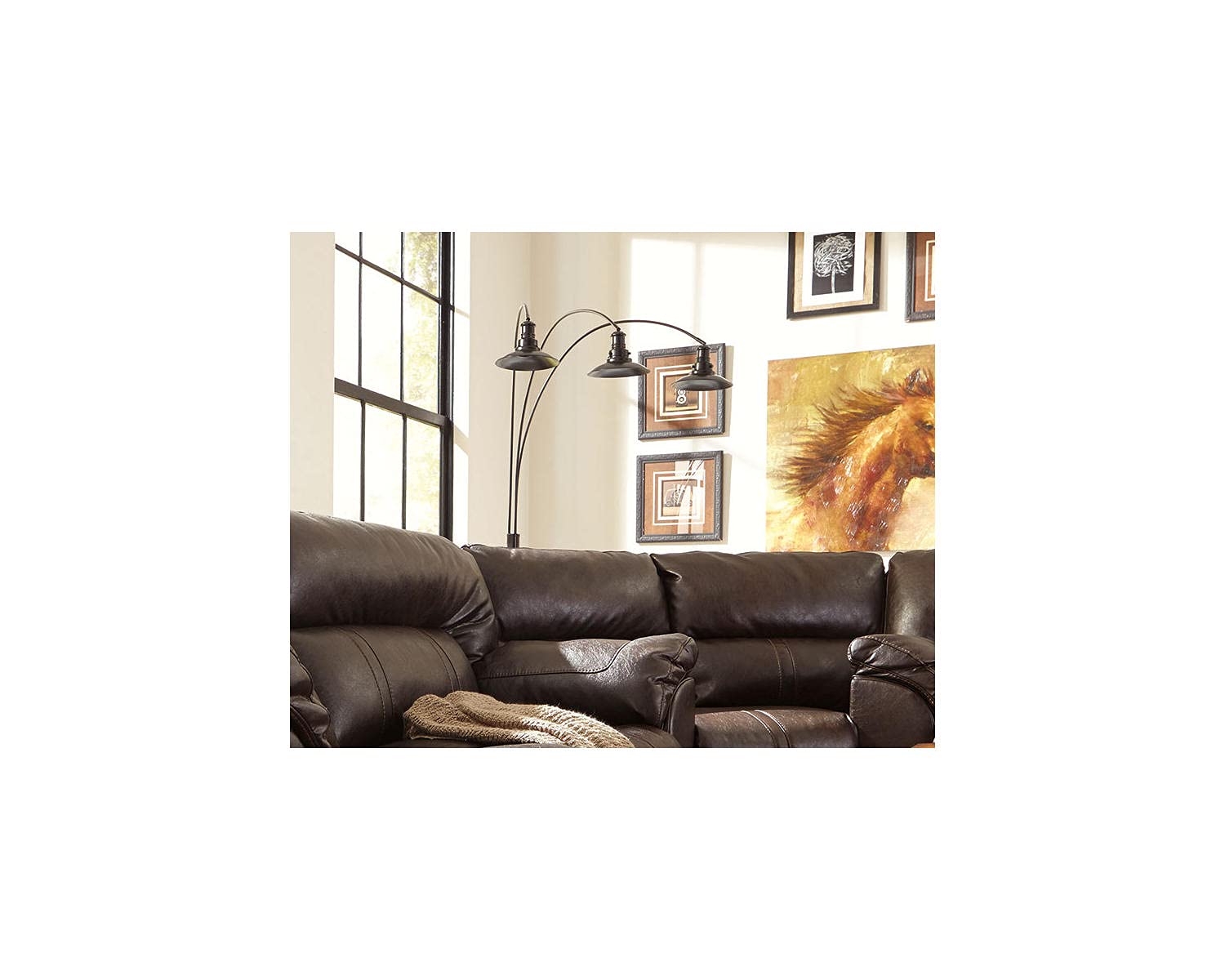 Signature Design by Ashley Sheriel Industrial Metal Arc Lamp with Adjustable Neck, Black