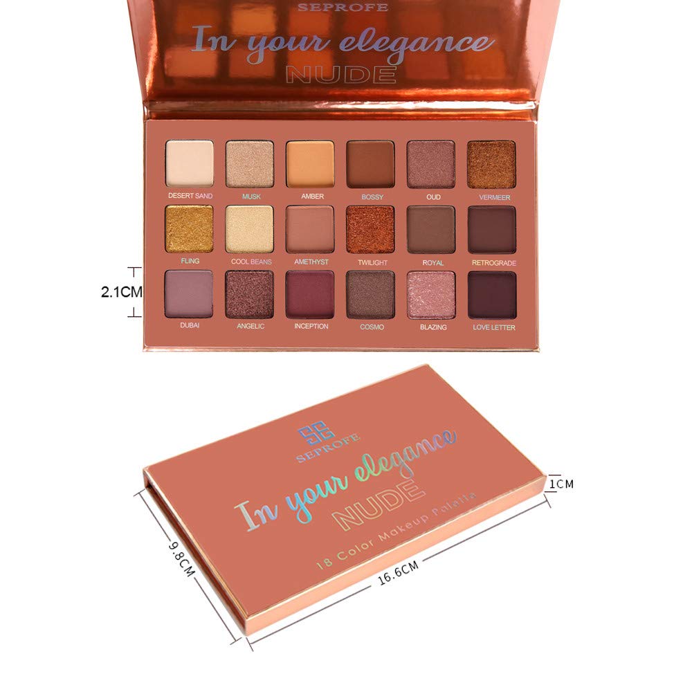 SEPROFE Eyeshadow Palette, Eye Shadow Palette Makeup, Smoky Eye Shimmer Matte Glitter, Eyeshadow Palette for Brown Eyes