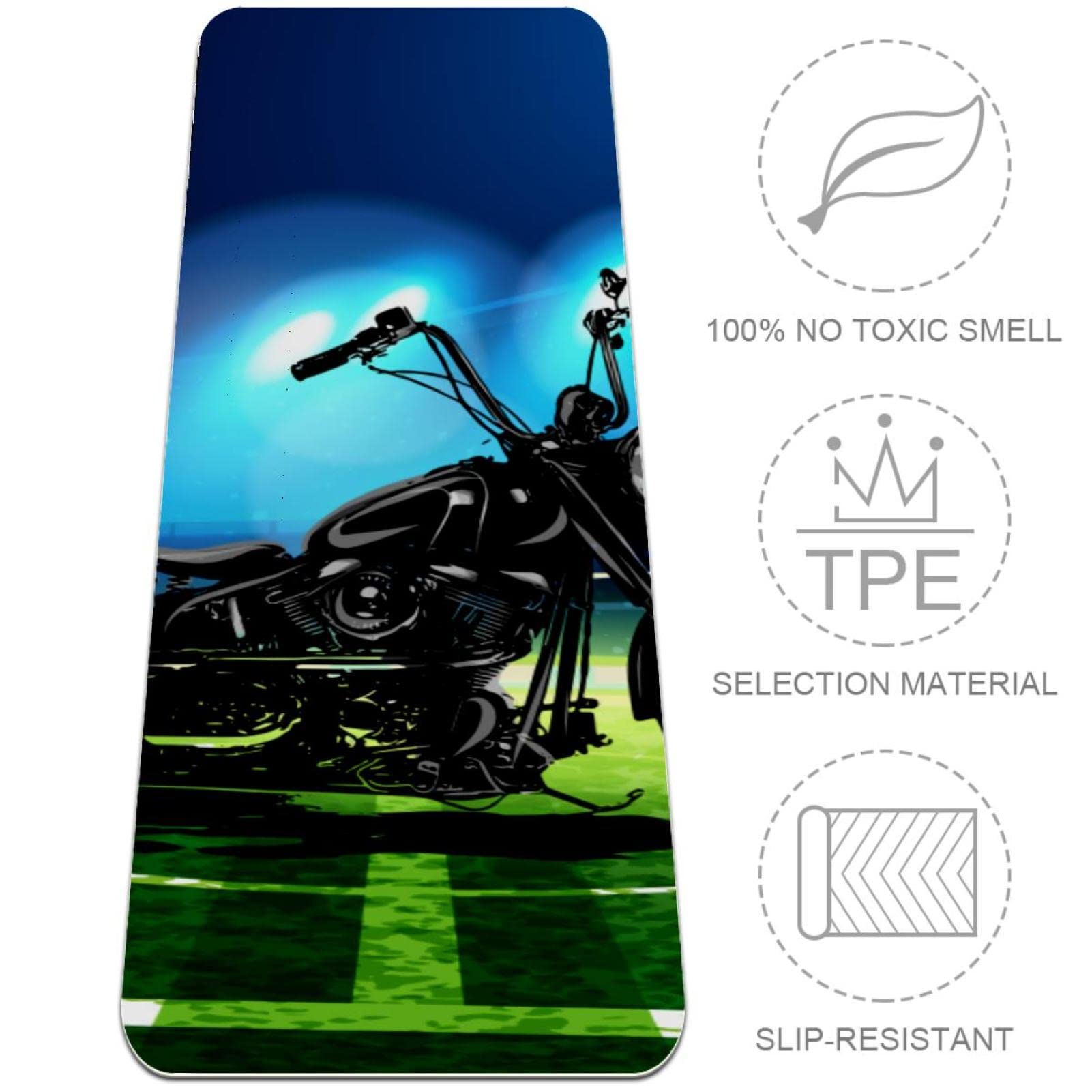 Yoga Mat, Yoga Mats for Home Workout, Workout Mat, Exercise Mats, Pilates Mat, Football Field Motorcycle