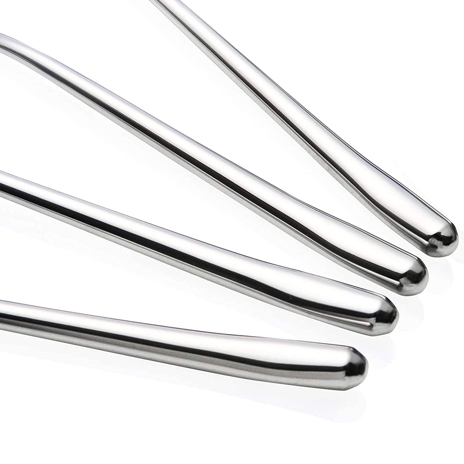Stainless Steel Spoon,Long handle Great Circle Soup Spoons Korean Long Handled Soup Spoon,Stainless Steel Round handle Bar Spoons Silver Set of 4
