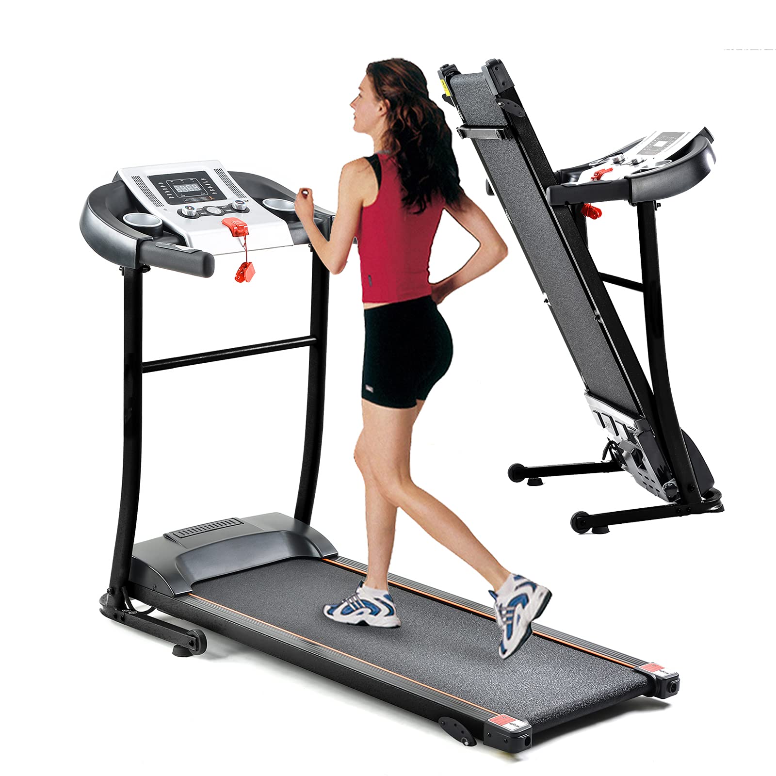 Treadmill Incline Workout Electric Treadmill Bike Treadmill for Home Folding Portable Indoor Running Machine for Home & Office & Gym