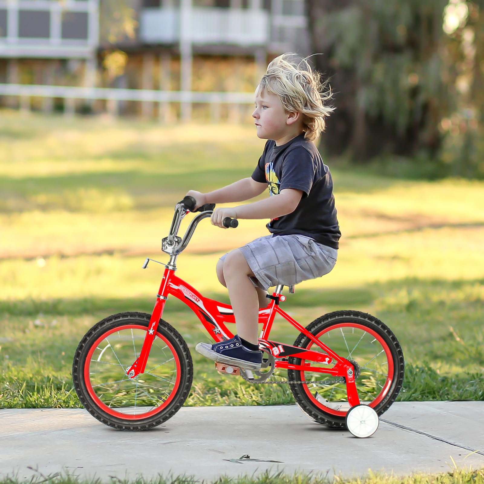Tracer Logan 20 in Hi-Ten Steel Framed Freestyle BMX Style Beginnerrs Bike, Red