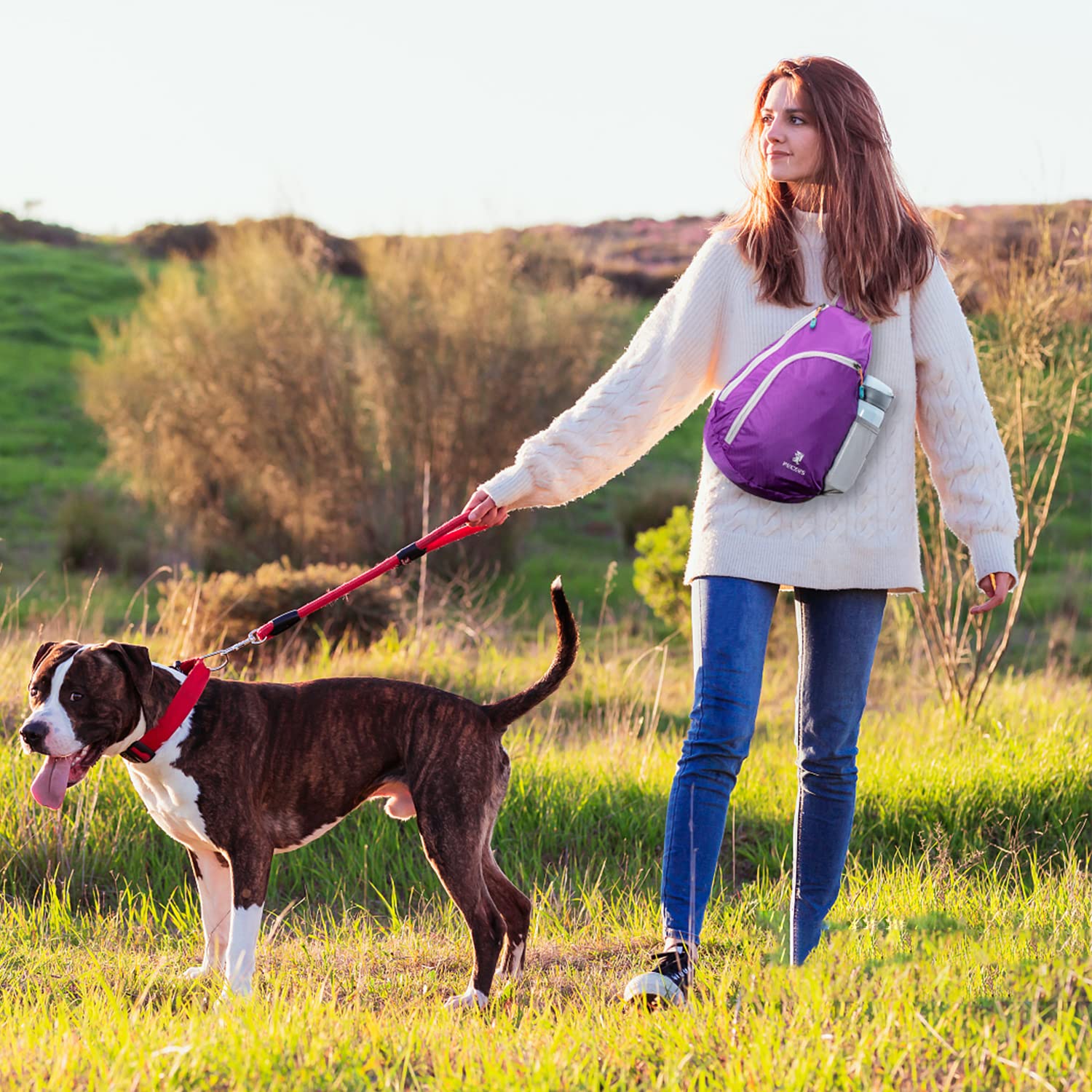 Peicees Sling Bag Backpack for Men Women Water Resistant Crossbody Shoulder Bag Travel Hiking Chest Daypack