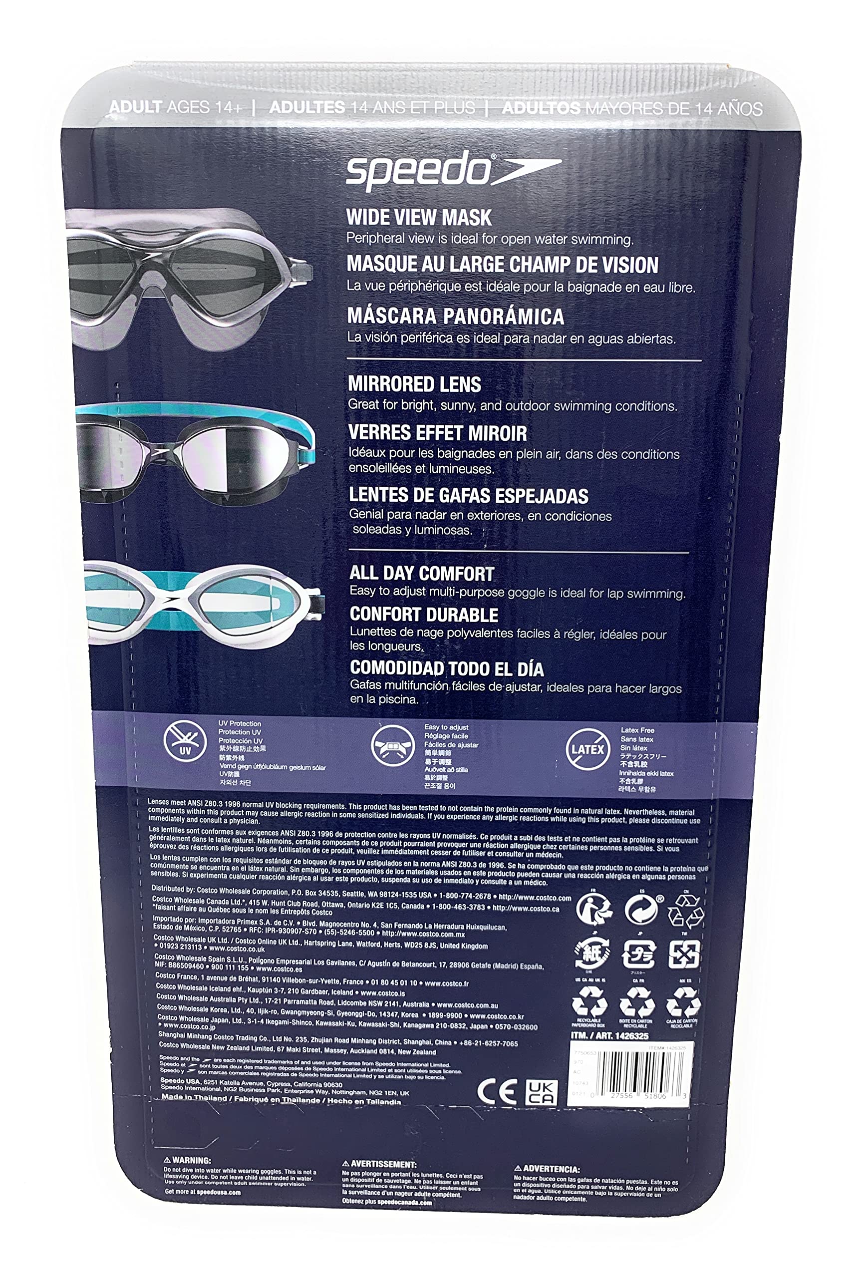 Speedo Adult Swimming Goggles and Mask 3-pack