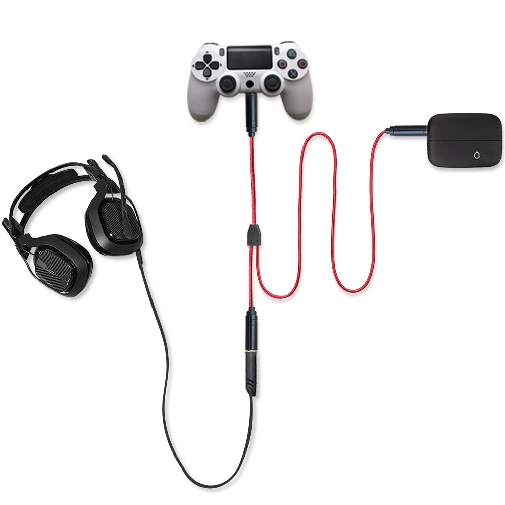 QJYTH Chat Link Cable Compatible with Elgato HD60,HD60S,HD60Pro, Party Chat Link Audio Adapter Cable Fit for PS4, PS5, Xbox One Chat Wire 2.0 M (Red)