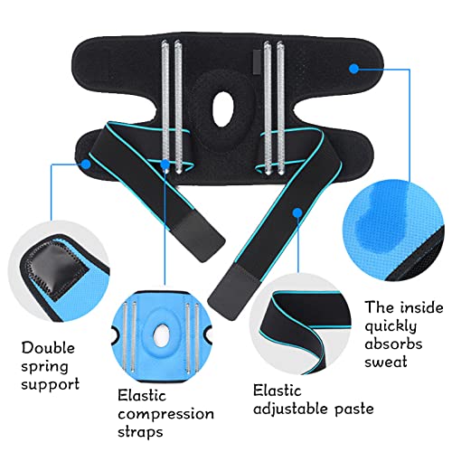 VINGVO Knee Support, Polyester Hook and Loop Knee Support for Exercise Protection (Blue)