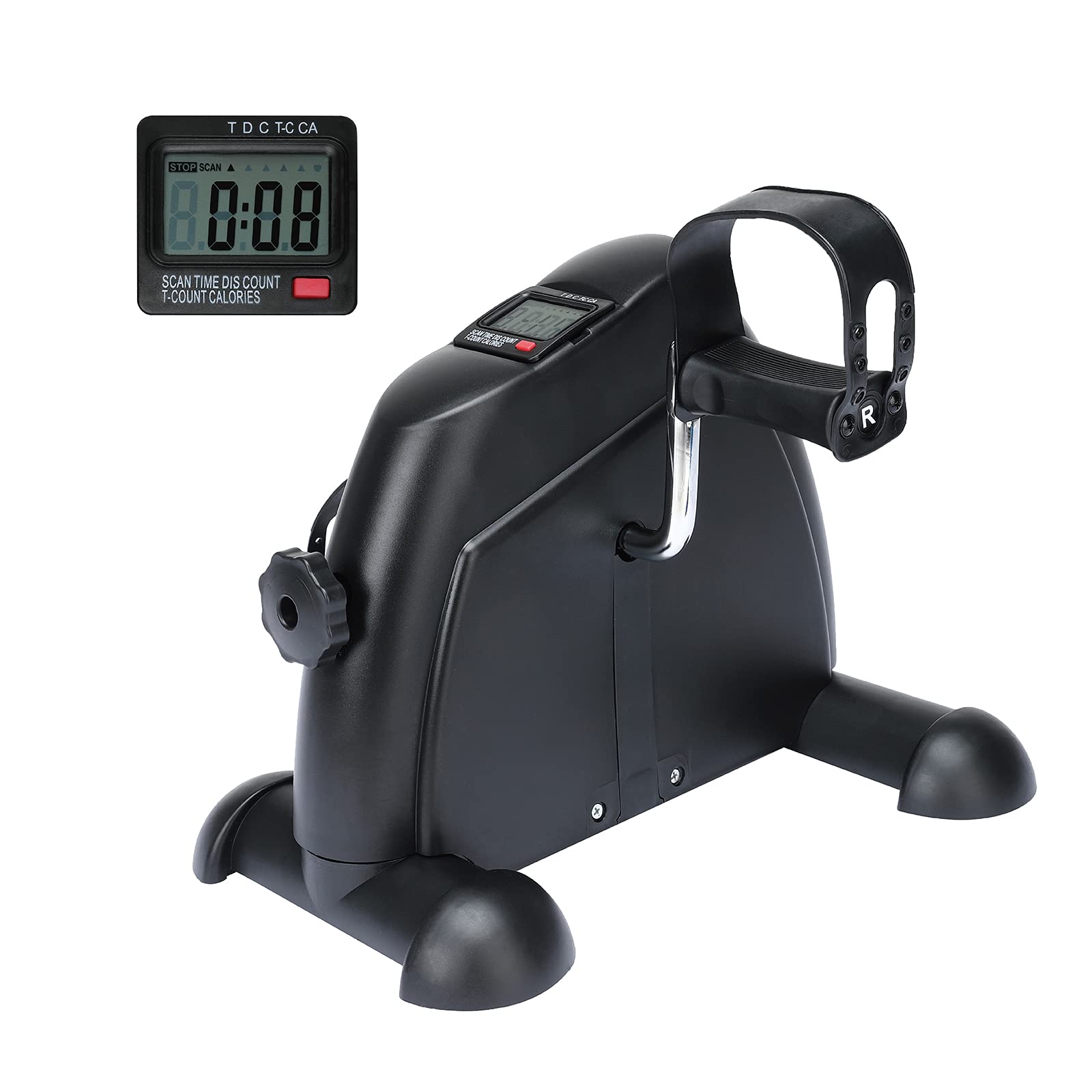 SSPHPPLIE Pedal Exerciser Bike,Mini Under Desk Mini Cycle Foot Pedal with LCD Display Arm/Leg Workout(Black)