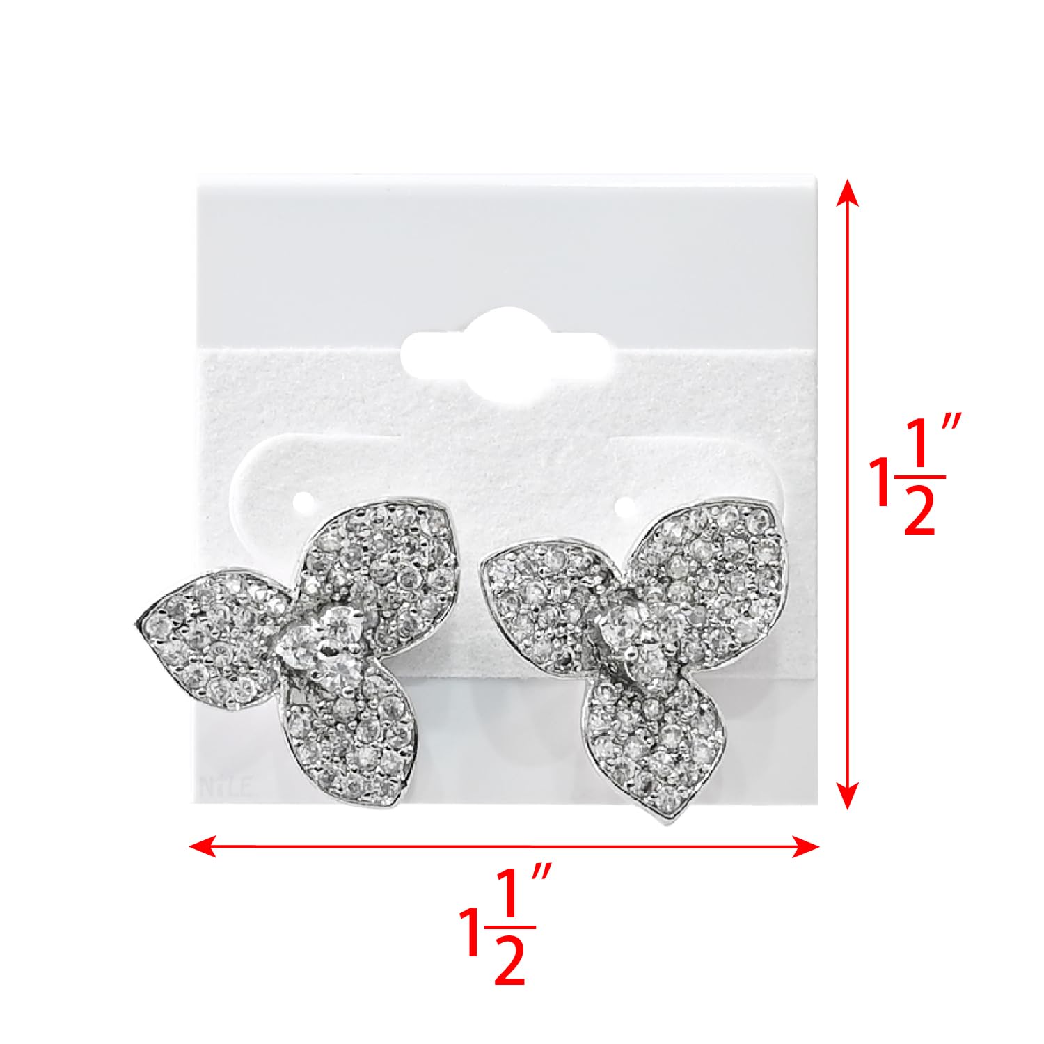 MOOCA 100 pieces of 1.5 x 1.5 inches Plain White Hanging Earring Cards Earring Card Holder, Earring Display Cards for Ear Studs, Velvet Plastic Display Earring Card Holder