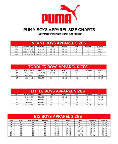 PUMA Boys' Pullover Hoodie & Jogger, Black/White, 3-6M