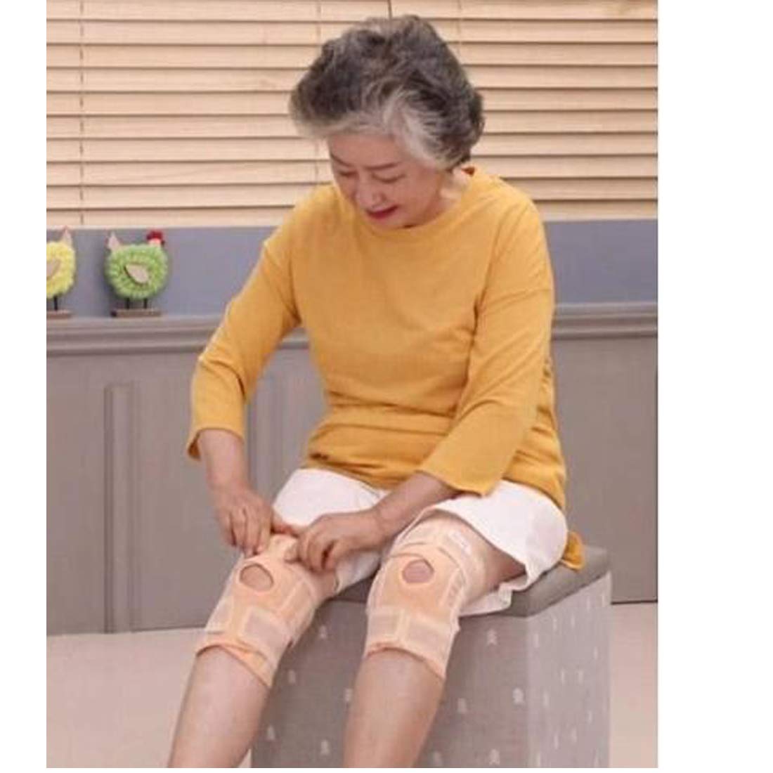 ONECOOK Knee Protective Sleeve Guard Compression Support with Double Band for Arthritis, Joint Pain Relief, Injury Recovery with Adjustable Strapping & Breathable Mesh Fabric Korea
