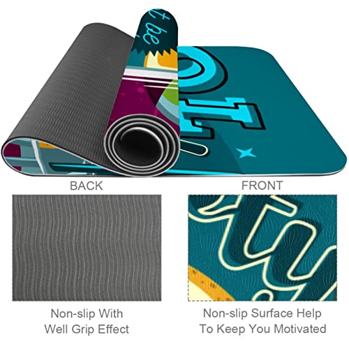 Yoga Mat, Yoga Mats for Home Workout, Workout Mat, Exercise Mats, Pilates Mat, blue pool summer cup pattern