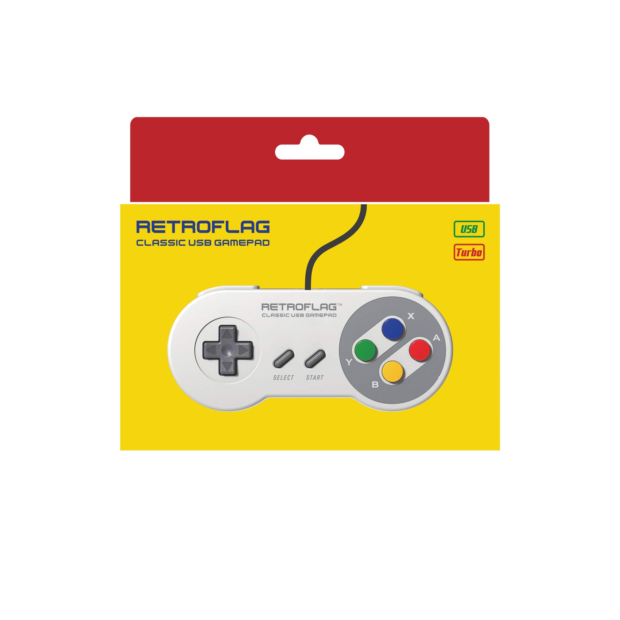 Retroflag Classic Wired USB Gaming Controller Support XINPUT, DINPUT Mode and Turbo Function Compatible with Raspberry Pi, Windows, Switch J Pad