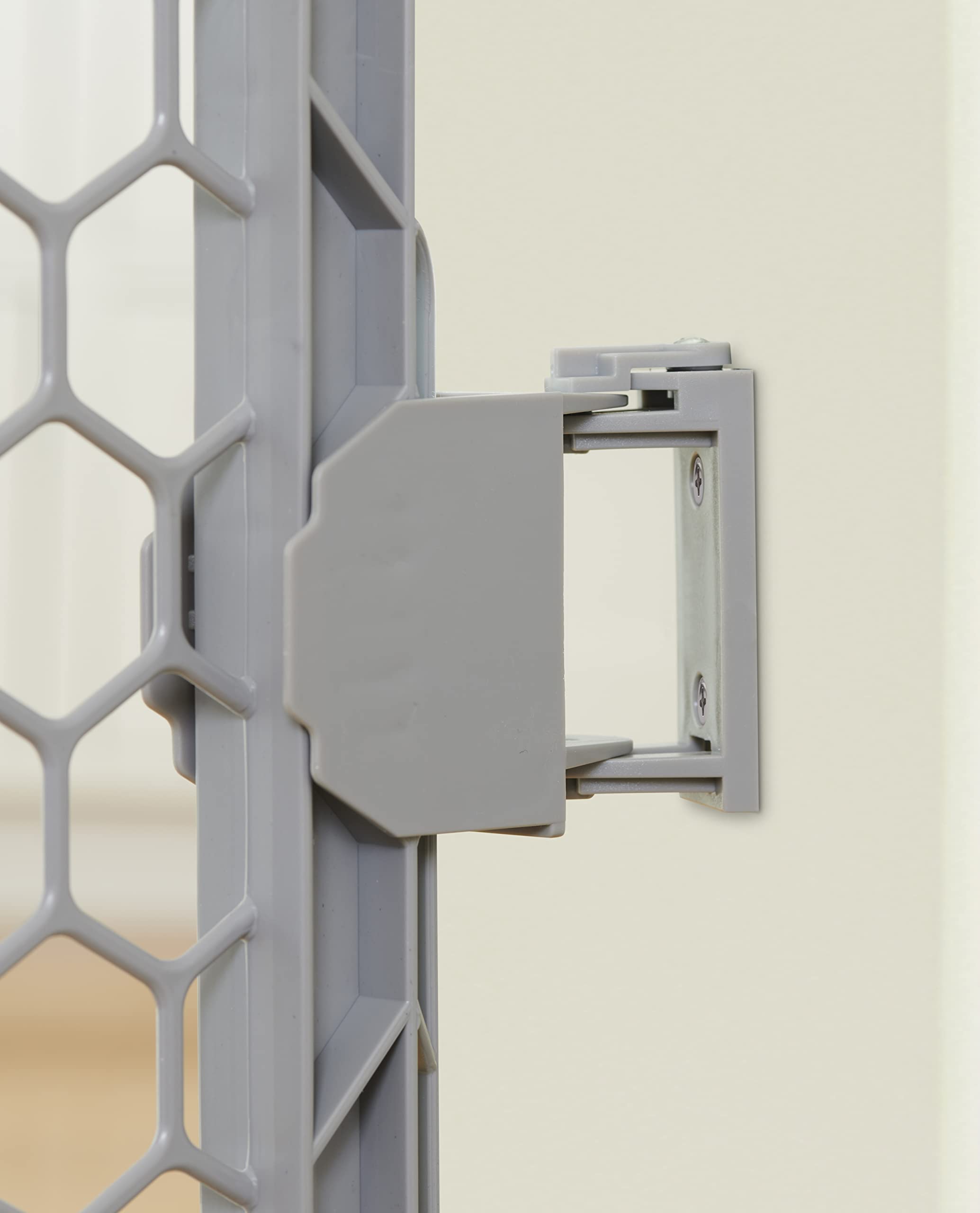Regalo Plastic 192-Inch Super Wide Adjustable Baby Gate and Play Yard with Door, Award Winning Brand, 2-in-1, Bonus Kit, Includes 4 Pack of Wall Mounts, Gray