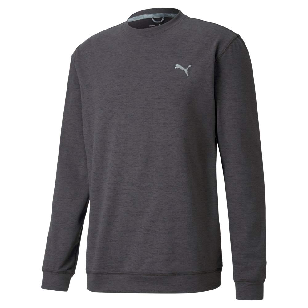 PUMA Golf 2020 Men's Cloudspun Crewneck, PUMA Black Heather, Large