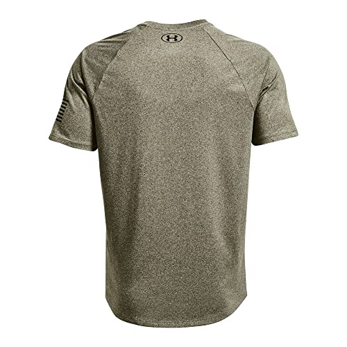 Under Armour Men's Freedom Tech Short Sleeve T-Shirt, (392) Marine OD Green Light Heather / / Black, Large