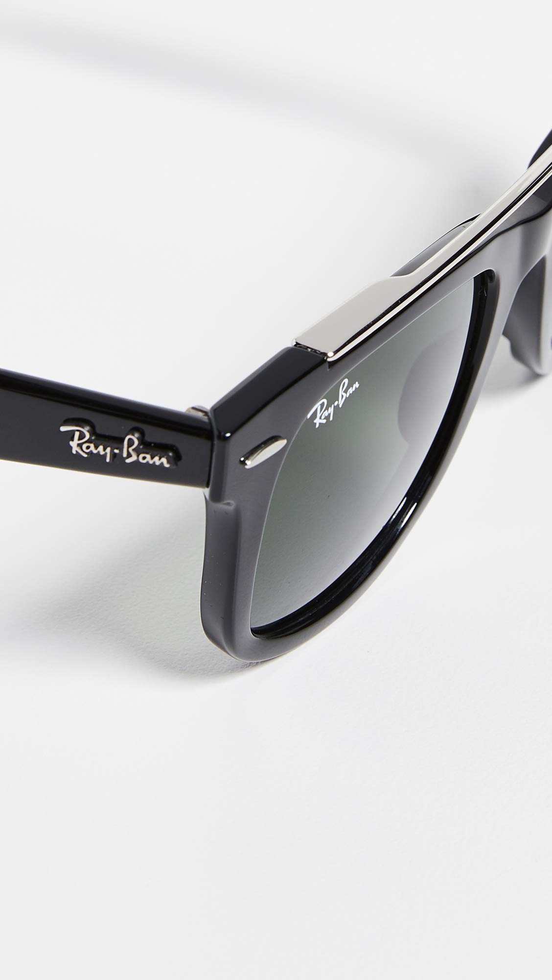 Ray-Ban Rb4540 Wayfarer Double Bridge Square Sunglasses, Black/G-15 Green, 50 mm