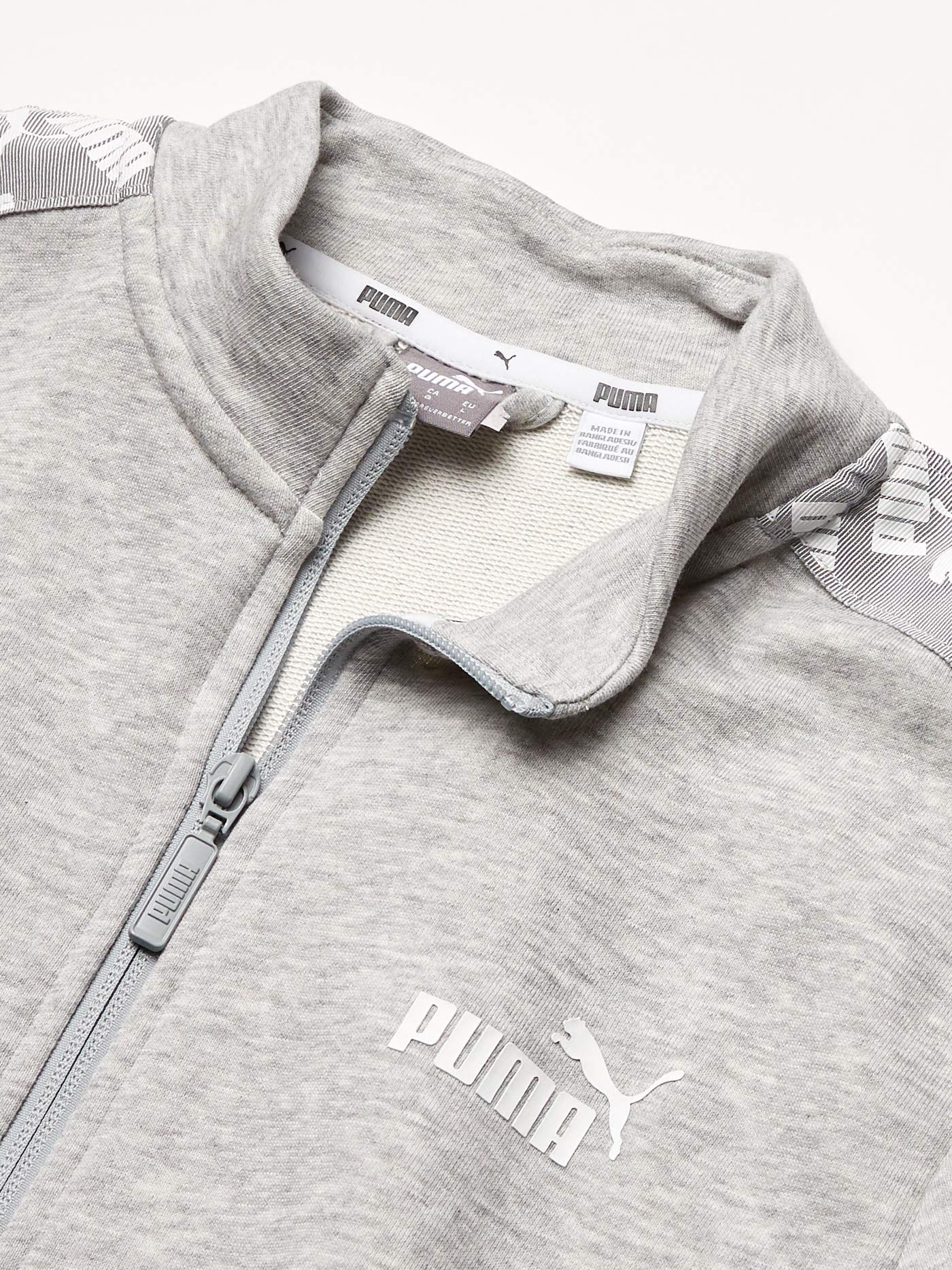 PUMA Men's Amplified Track Jacket, Light Gray Heather, L