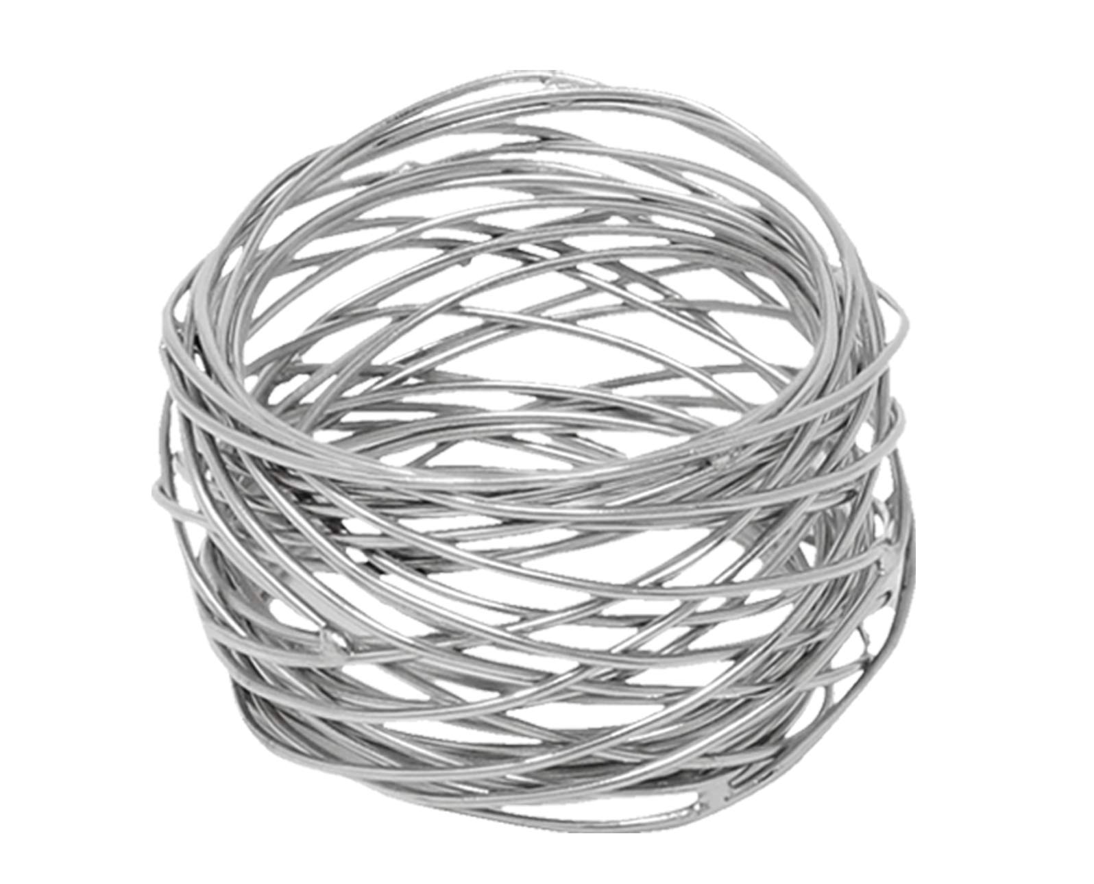SKAVIJ Metal Mesh Napkin Rings Set for Dining Table Decoration (Dia-2 Inch, Pack of 12, Silver)