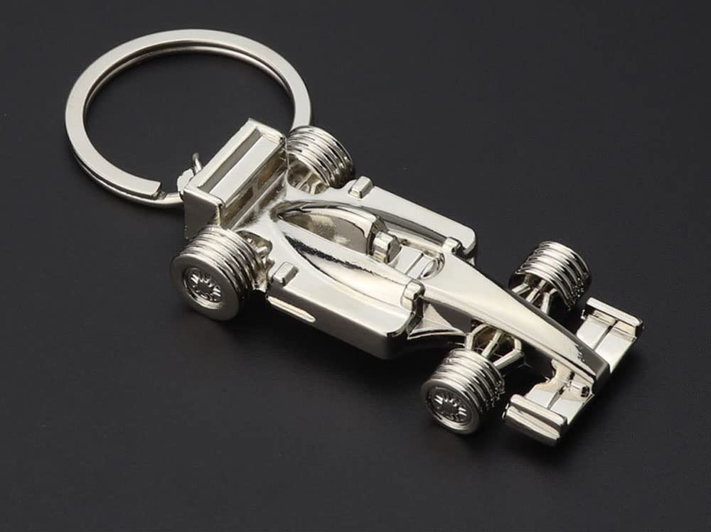 xiaojie F1 Formula 1 Racing Car Model Keychain Solid racing Keychain Gift, Metallic, 3.5 X 1 X 0.5 in
