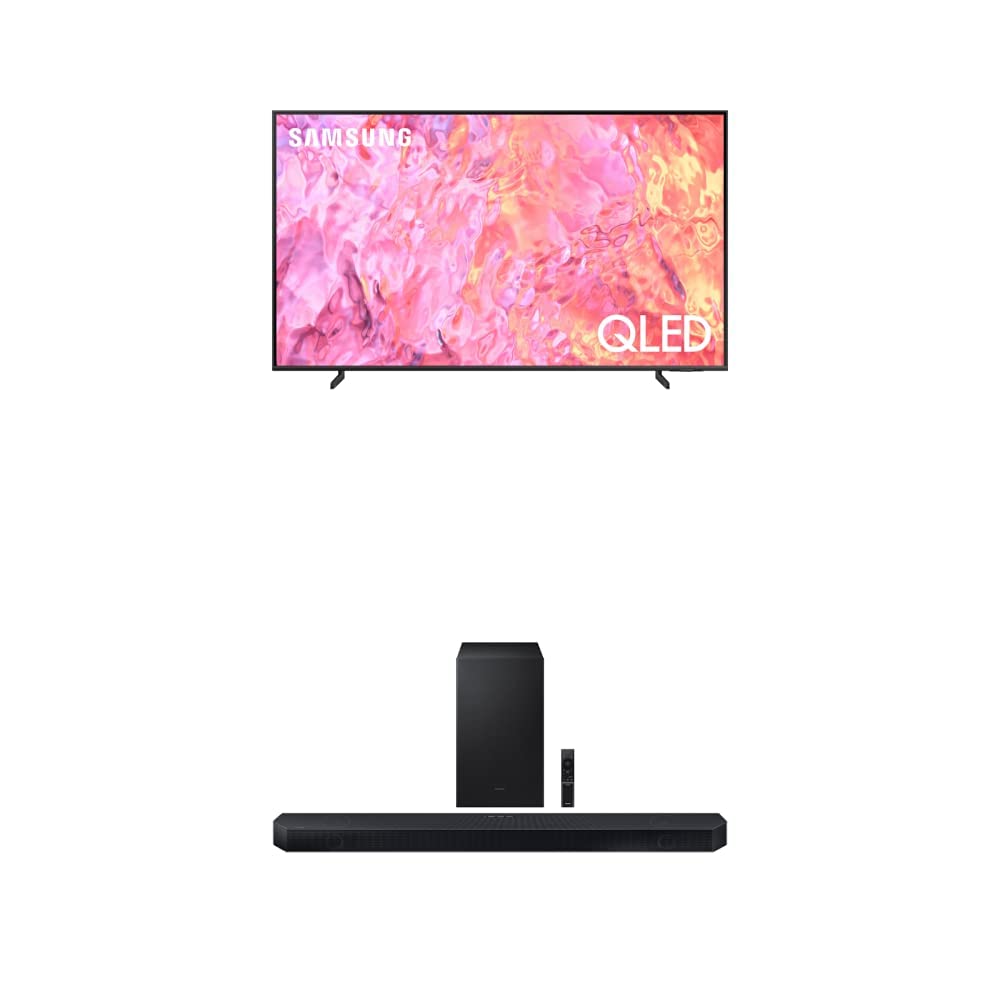 SAMSUNG 55-Inch Class QLED 4K Q60C Series Quantum HDR, Dual LED, Object Tracking Sound Lite, (QN55Q60C, 2023 Model) HW-Q700C 3.1.2ch Soundbar w/Wireless Dolby Audio, (Newest Model)