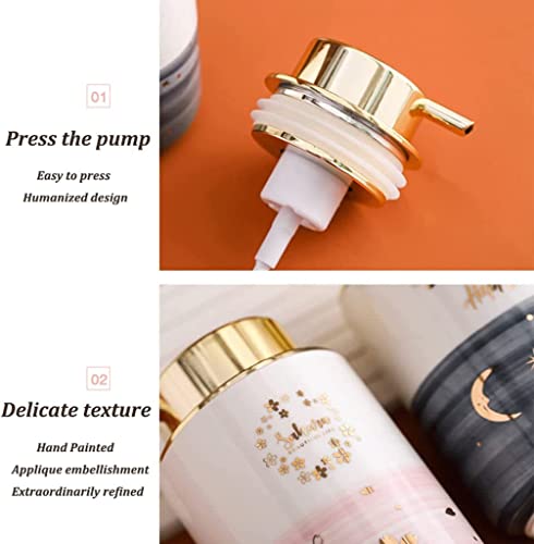 Soap Lotion Dispenser Ceramic Foam Soap Dispenser Easy to Fill Reusable Soap Pump High Capacity Lotion Dispenser for Liquid Soap Shampoo 13.5 Oz Reusable