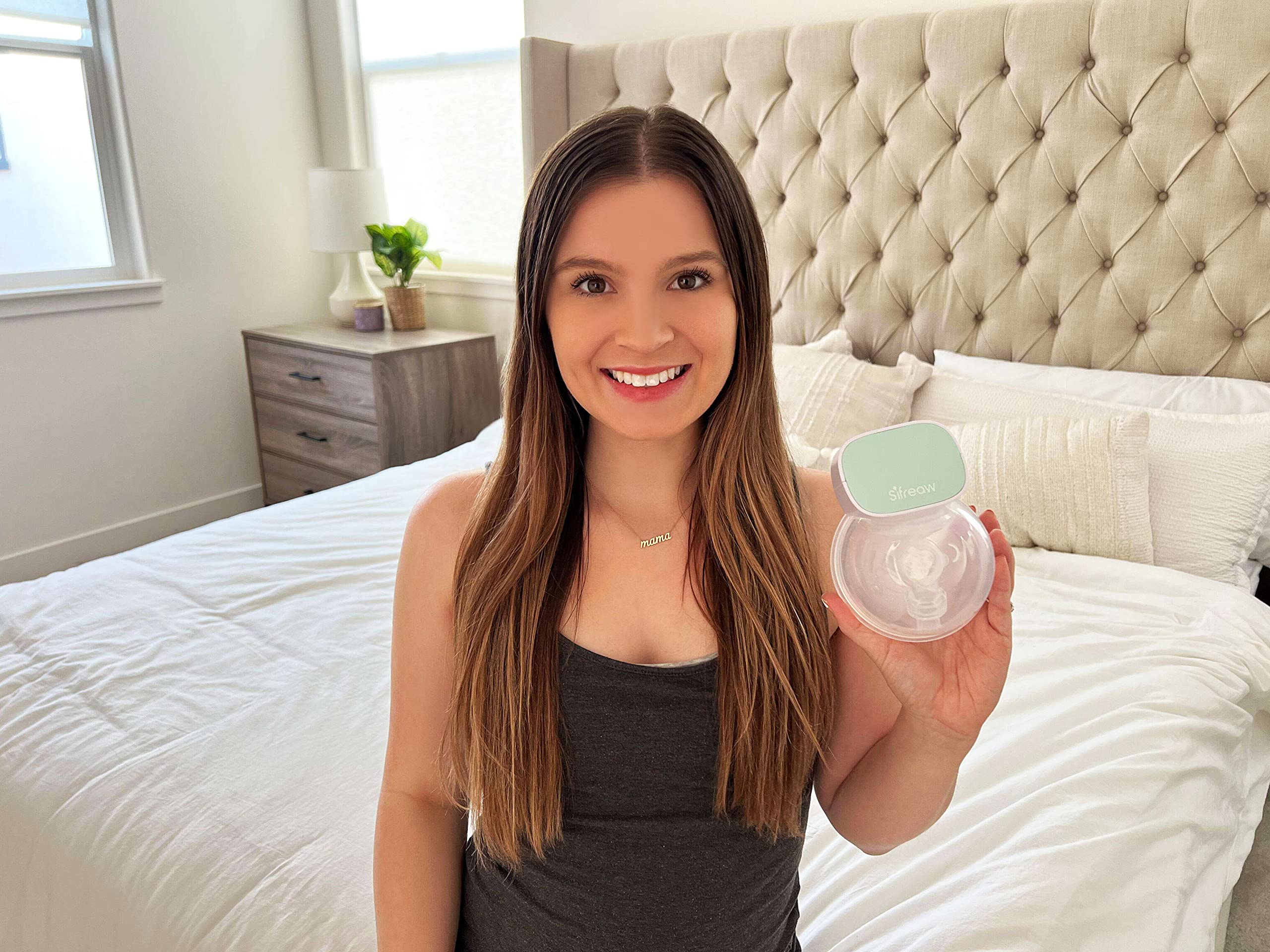 Wearable Breast Pump,Hands Free Portable Breast Pump with 2 Modes & 5 Levels for Painless & Silent Electric Breast Pump,Wireless Rechargeable Pump for Automatic Milk Pumping-24mm Flange(2 Pack)
