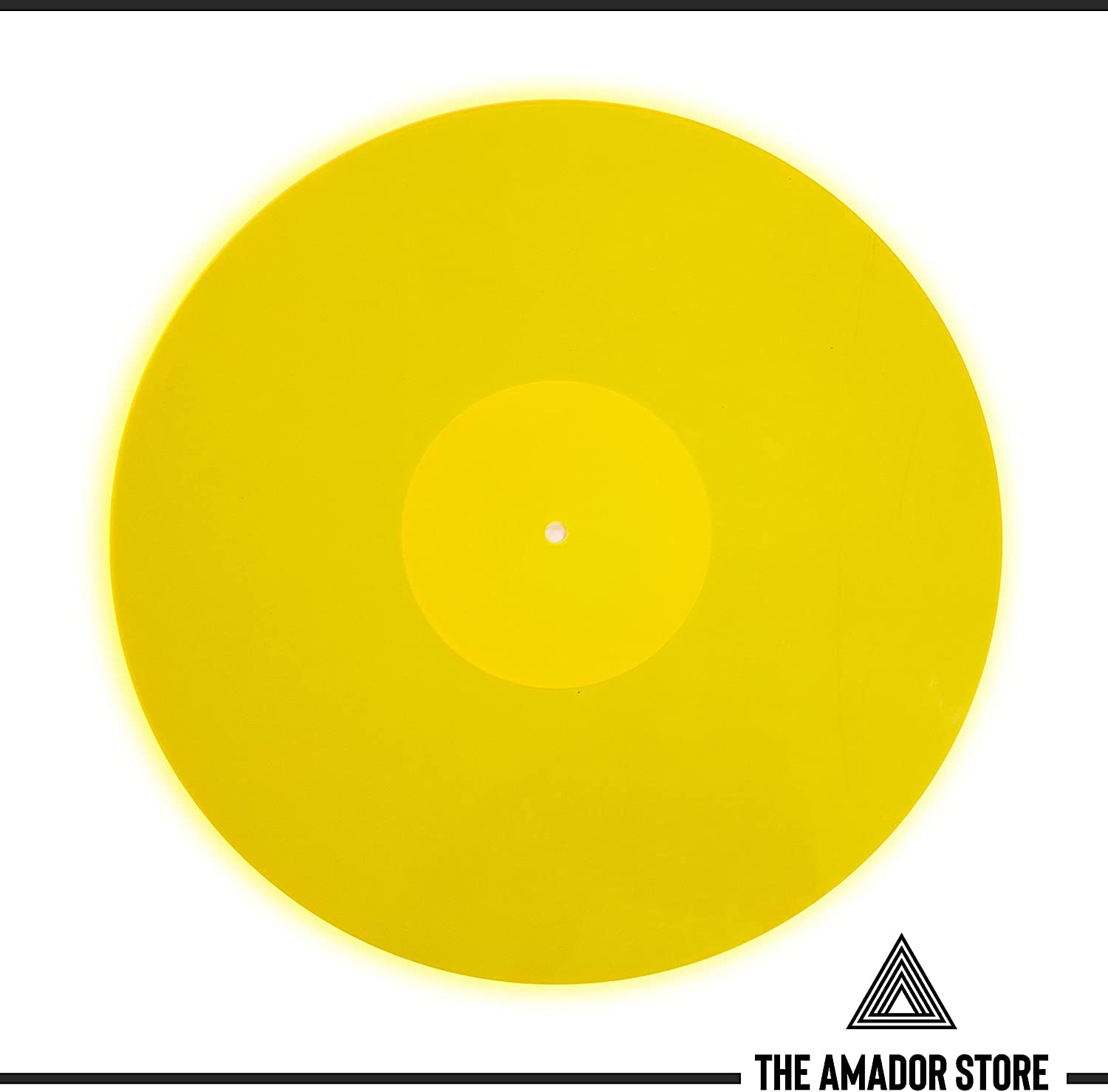 The Amador's Acrylic Turntable Mat - Transparent Acrylic Slipmat for Vinyl LP Record Players -Effective Base Response -Diameter 297mm Thickness 2.5mm -Control Resonance & Vibration (Yellow)