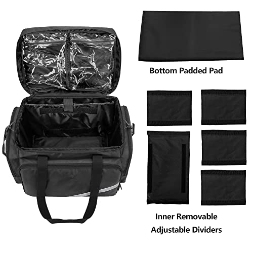 Trunab Rolling Medical Bag with Detachable Trolley, Nurse Rolling Bag with Removable Dividers 15.6β Laptop Sleeve, First Aid Responder Bag Empty for Home Health Nurses, Doctors, EMT, EMS