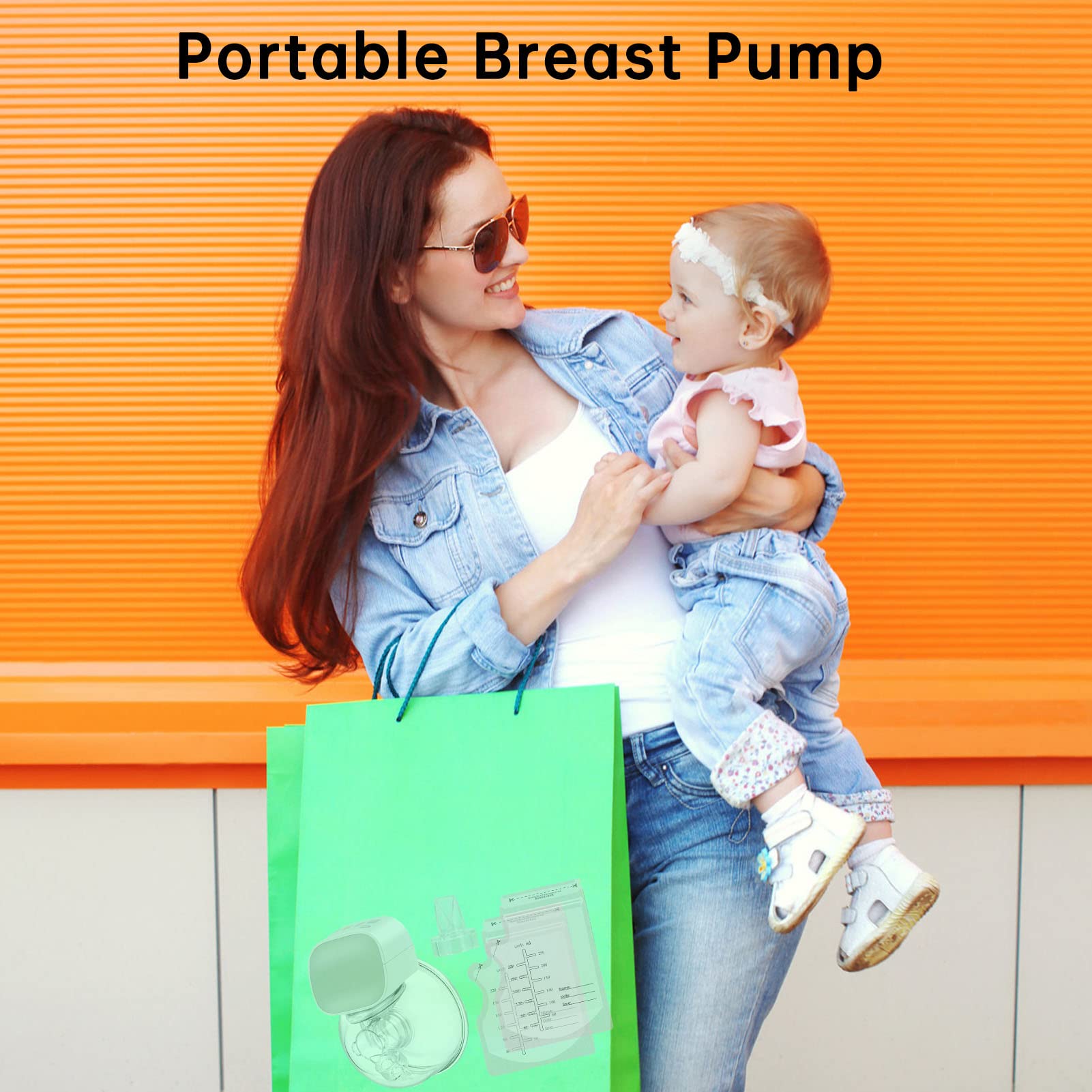 Wearable Electric Breast Pump with Memory Function and Low Noise – Dual Modes and 5 Levels – Easy Hands-Free Breastfeeding – Portable Breast Pump for Moms