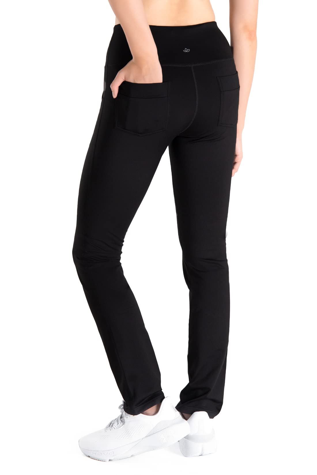 Yogipace,2 Back Pockets,Women's 33" Fleece Lined Thermal Yoga Straight Leg Warm Sweatpants Winter Snow Pants,Black,Size M