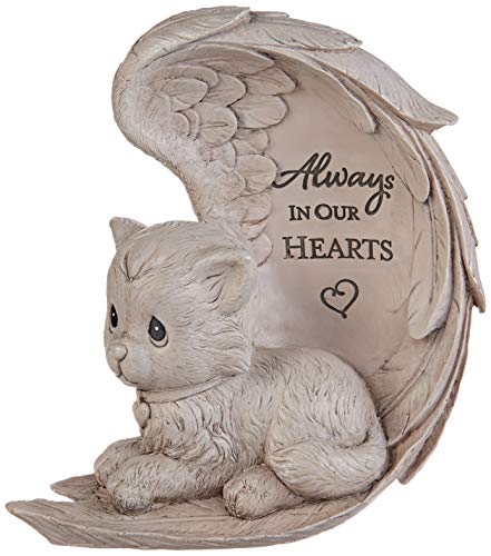Precious Moments 193423 Always in Our Hearts Cat Memorial Garden Stone, One Size, Multicolor