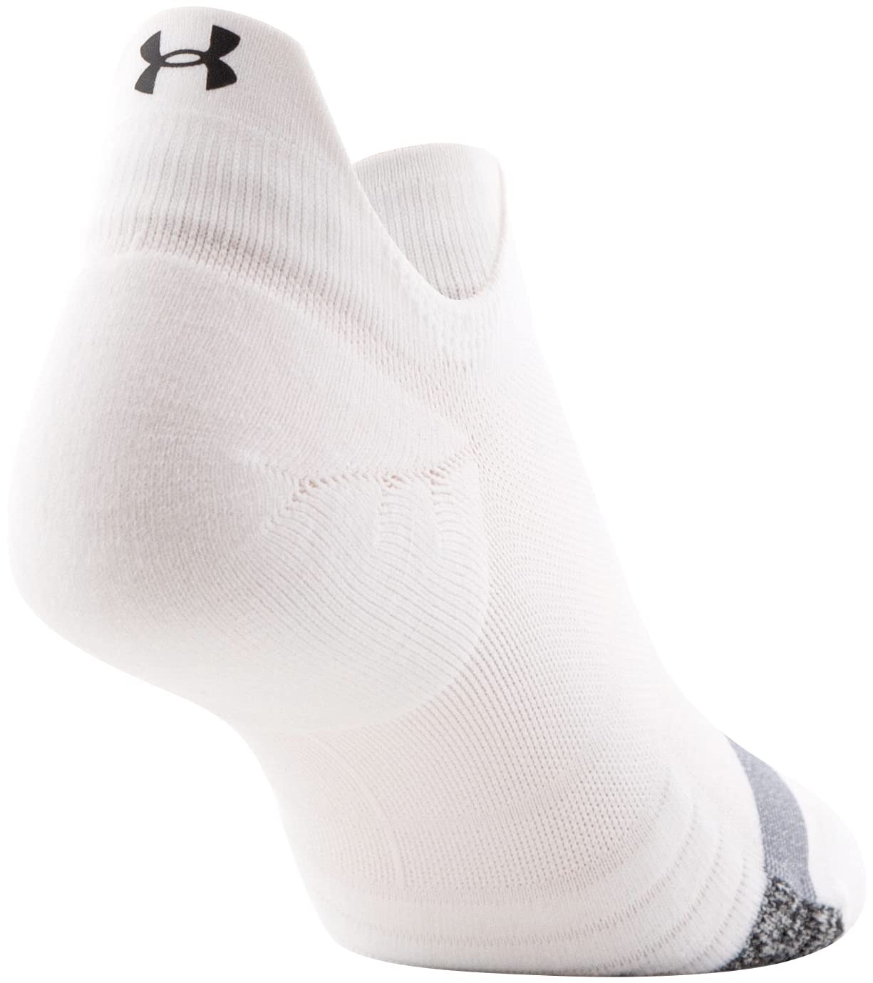 Under Armour Women's Breathe No Show Tab Socks, 3-Pairs, White/White/Halo Gray, Medium