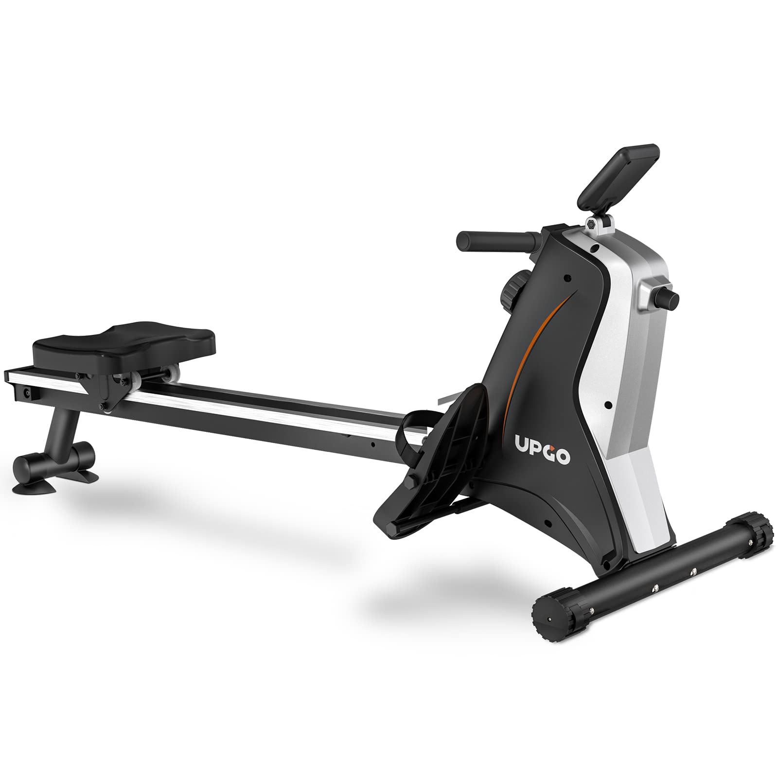 UPGO New Rowing Machine for Home Use, Rower with 8 Level Adjustable Quiet Magnetic Resistance, Ergonomic Seat & LCD Monitor, 300 LB Weight Capacity