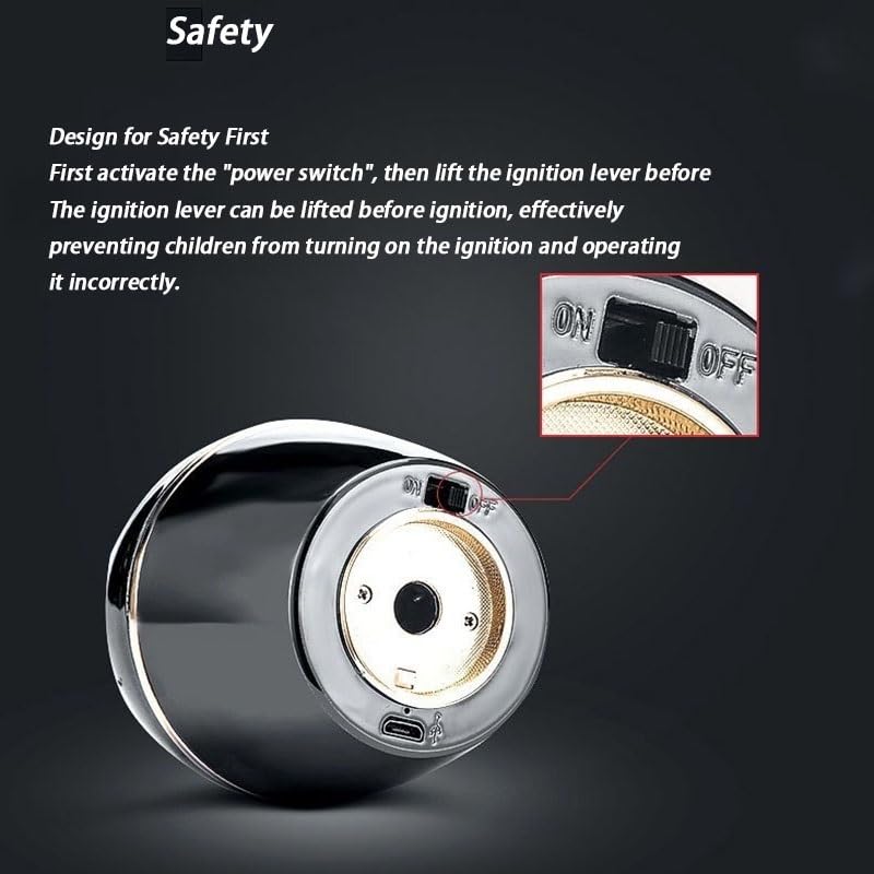 Permanent Match Lighter, Rechargeable Refillable Kerosene Lighter, Desktop Lighter, for Cigarettes, Gift Collection (Color : C3)