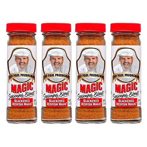Pack of 4 Chef Paul Blackened Redfish Magic Seasoning, 2-Ounce bottles