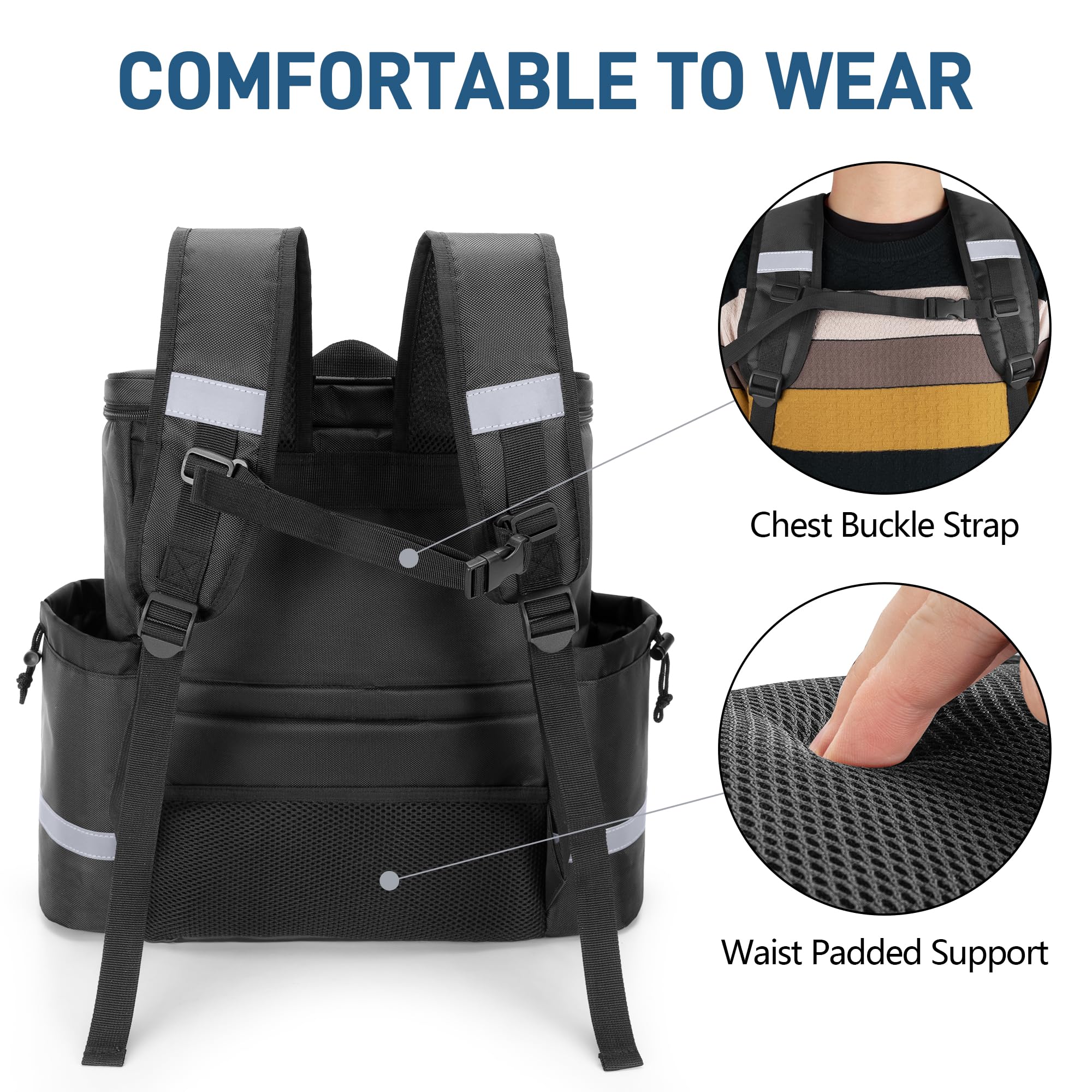 Trunab Insulated Cooler Backpack 30 Cans Soft Leak-Proof Cooler Bag, Lightweight Backpack Cooler for Lunch,Beach, Hiking, Camping, Picnic, Fishing, Travel, 30 Cans